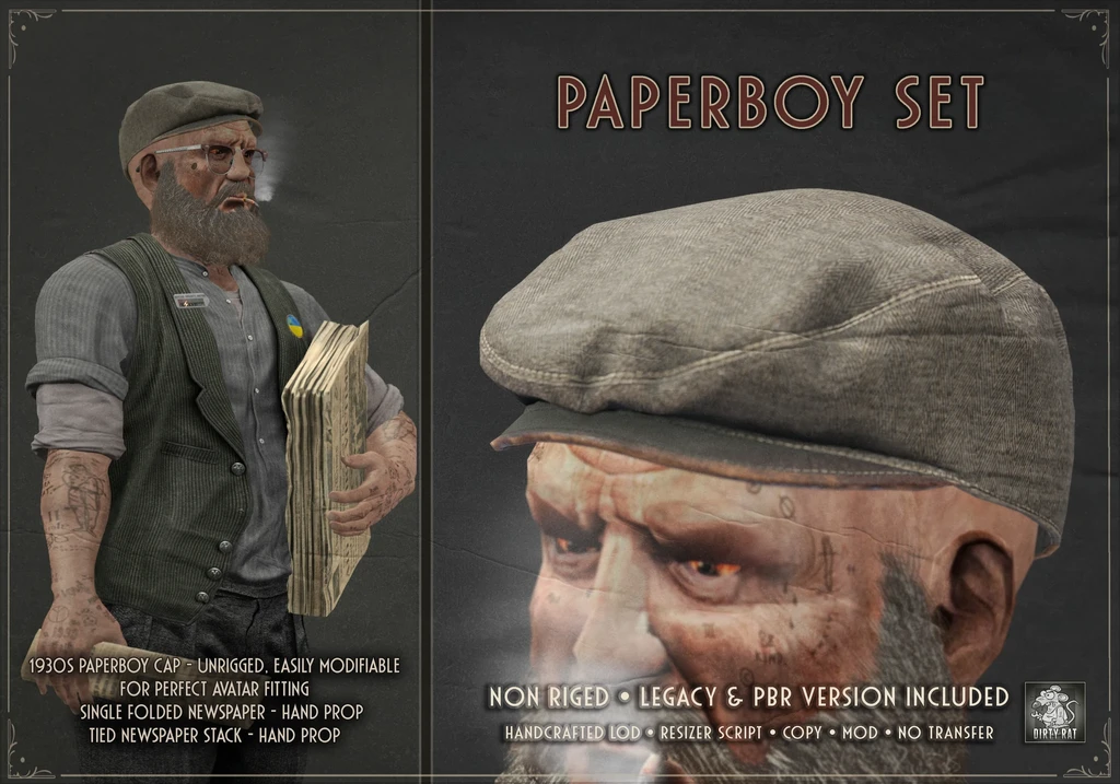 Paperboy Set for L$99 @ Dirty Rat for Lazy Sunday - Second Life Syndicate